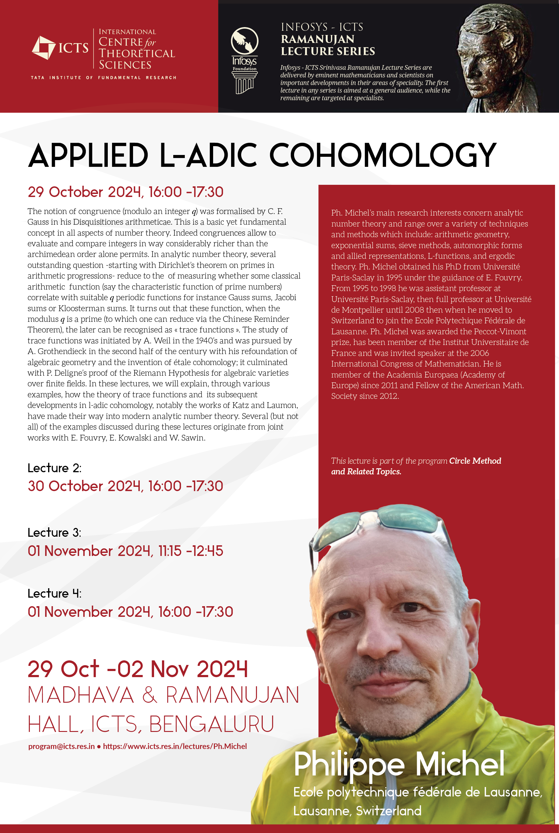 Applied l-adic cohomology | ICTS